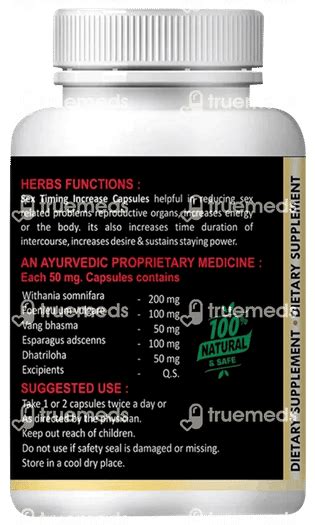 Natural Sex Timing Increase Capsule 60 Uses Side Effects Dosage