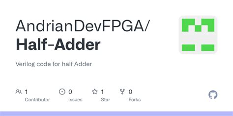 Github Andriandevfpga Half Adder Verilog Code For Half Adder