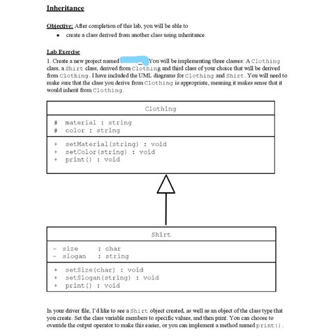 solved inheritance obiective after completion of this lab