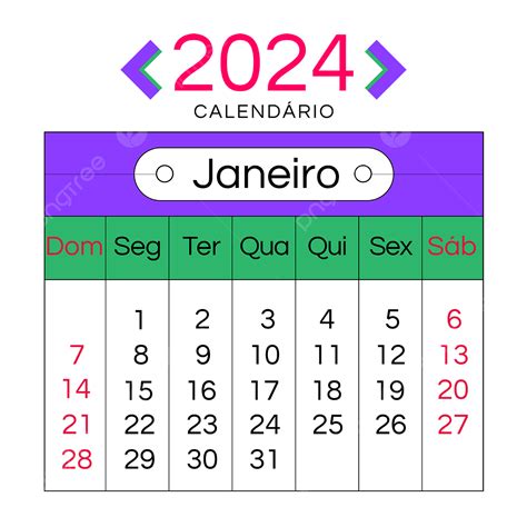 Imagens Calendário 2024 Em Português Png E Vetor Com Fundo