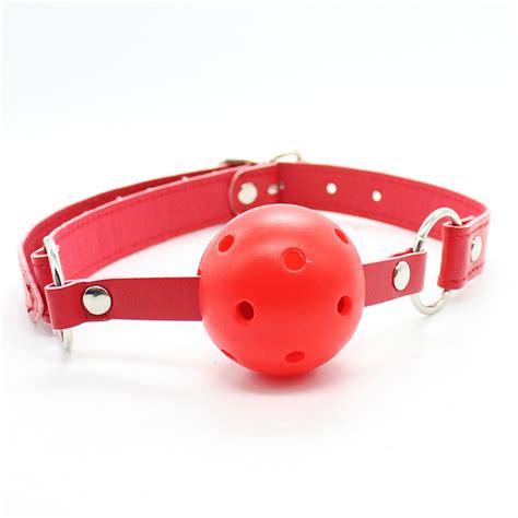 Red Faux Leather Ball Gag
