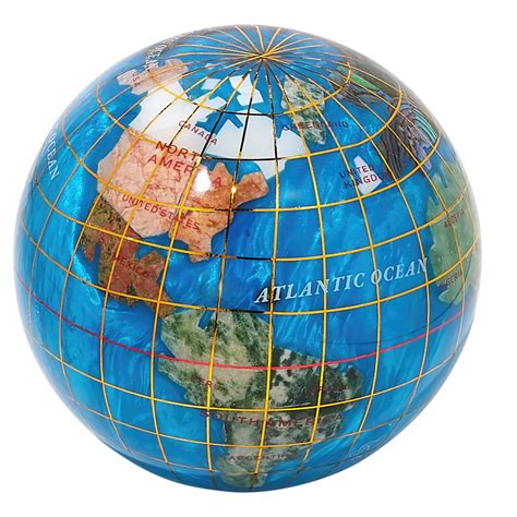 Kalifano Multigemstone Globe Paperweight With T Box Hsn
