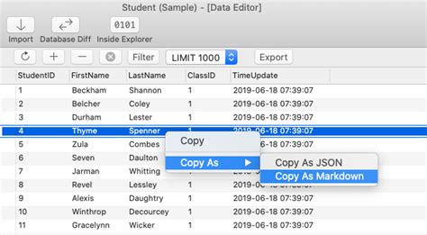 [macos] supports export data as markdown · issue 143 · sqliteflow