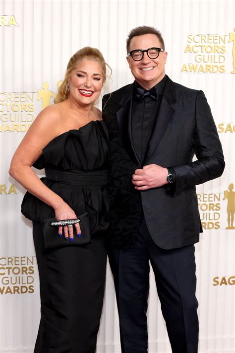 Brendan Fraser And Jeanne Moore At 2023 Sag Awards Ps Celebrity