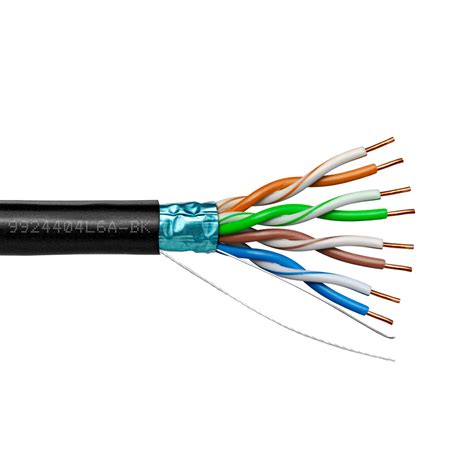 Provo Cat6a Stp Cable 23 4pr Sol Bc Fl Sh 500mhz Cmp Ul C Ul Etl Ft6 Rohs Black Jkt