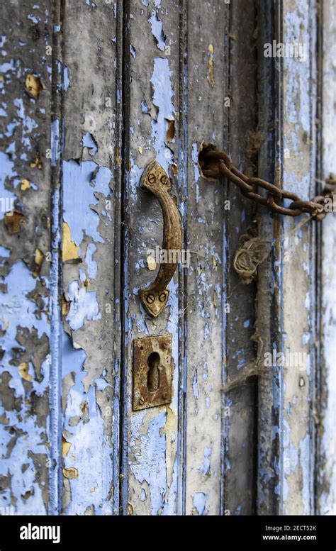 Chain And Padlock Industrial Door Construction And Architecture