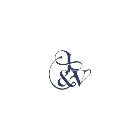 Bold Serif Initial Calligraphy Wedding Concept Monogram Letter Elegant