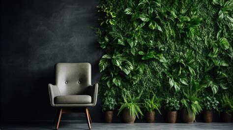 Premium Photo Interior With Armchair And Plants 3d Render Illustration