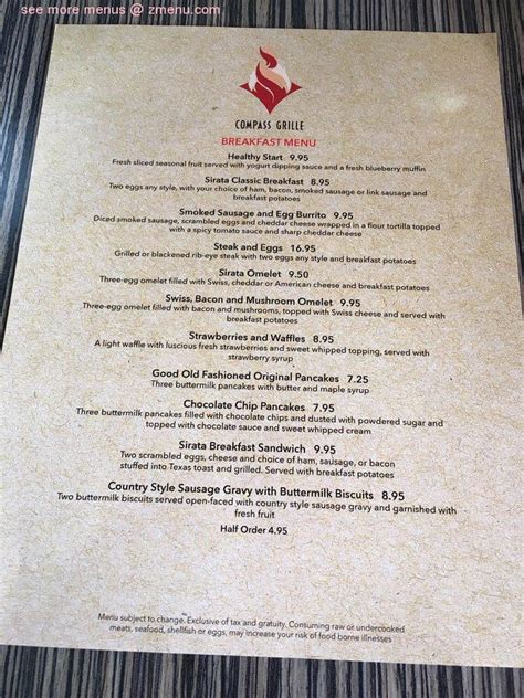Online Menu Of Compass Grille Restaurant St Pete Beach Florida 33706