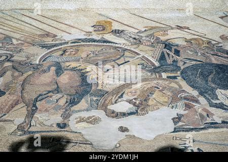 Section Of A Mosaic In The House Of The Faun Pompeii Italy Depicting
