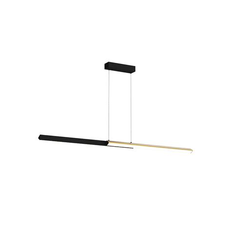 Zambelis Pendant Light 120cm 44w Dimmable Design Sandblasted Black And