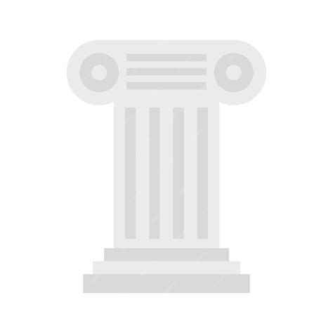 Premium Vector Ancient Ionic Pillar Icon In Flat Style On A White