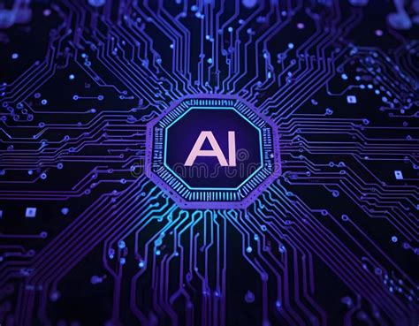 Futuristic Ai Microchip Circuit Board Technology And Innovation Theme Ai Illustration Stock