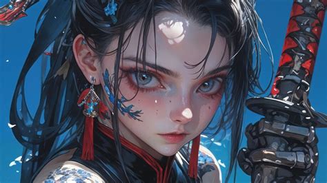 3865d Anime Girl Katana 4k Wallpaper Iphone Phone