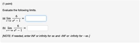 Solved Evaluate The Following Limits Limx Rightarrow