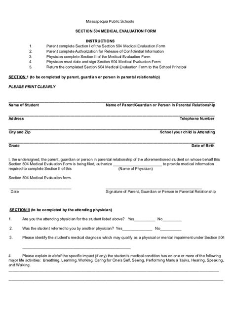 Fillable Online 504 Medical Evaluation Form Fax Email Print Pdffiller