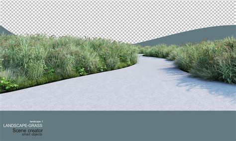 Premium Psd Landscape With Many Types Of Grass