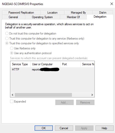 Scom Webconsole Settings For Kerberos Ad Delegation Kevin Justins Blog