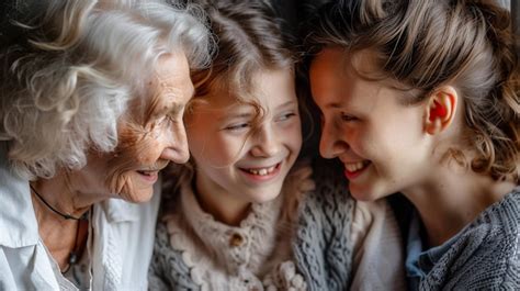Beautiful Mothers And Daughters Together Sharing Happiness On Mothers
