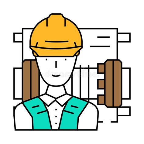 Millwright Repair Worker Icon Color Illustration Stock Vector