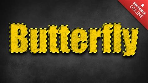 Butterfly Warning Style Text Effect Generator