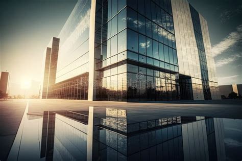 Modern Glass Busines Center Against The Sky Contemporary Architecture Minimalism Byilding