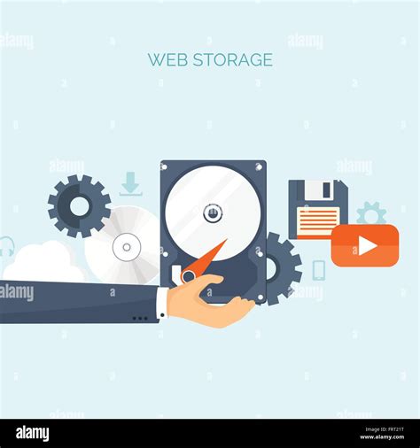 Vector Illustration Flat Cloud Computing Background Data Storage
