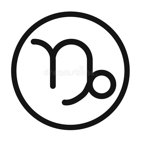 Capricorn Zodiac Sign Icon Black And White Vector Sign Stock Vector Illustration Of Virgo