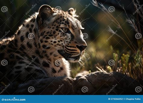 Wildlife Conservation Leopard Portrait Ai Generated Stock