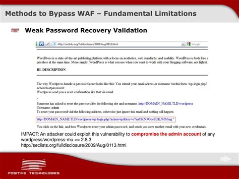 PPT Methods To Bypass A Web Application Firewall PowerPoint Presentation ID