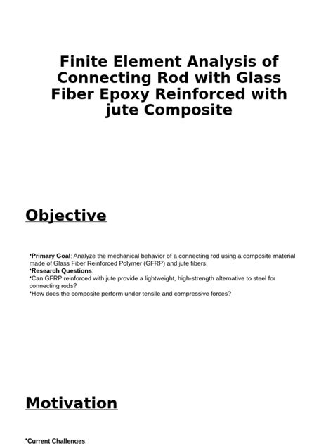 Finite Element Analysis Of Connecting Rod With Glass Pdf Composite