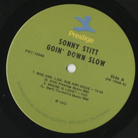 Sonny Stitt ソニー・スティット Goin Down Slow Prt 10048 Voxmusic Webshop