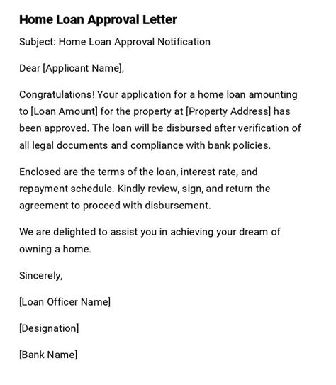 Loan Approval Letter