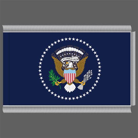 Us Presidential With Official Seal Fringed Flag Indoor Flag