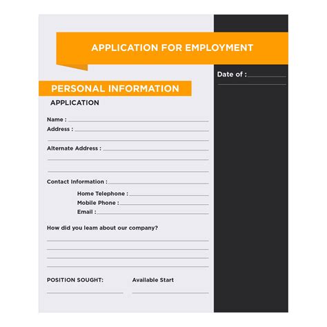 Application For Employment Printable Blank