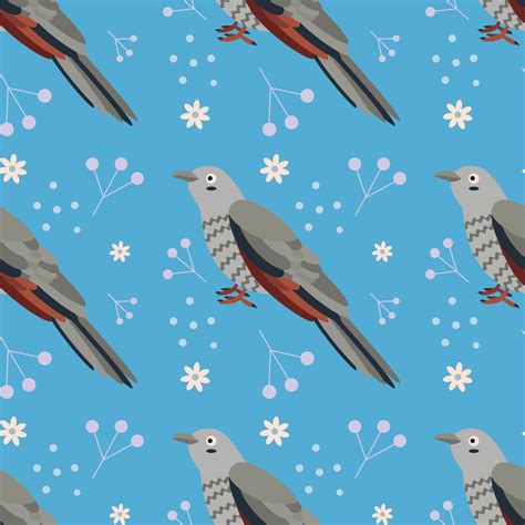 Pattern With Cuckoo Bird 23848433 Vector Art At Vecteezy