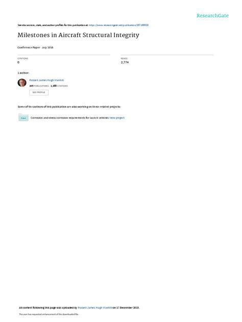 Milestones In Aircraft Structural Integrity Pdf Transport Aviation