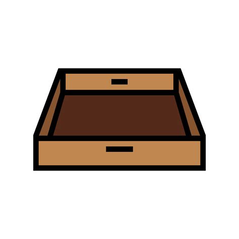 Wood Tray Color Icon Vector Illustration 10143755 Vector Art At Vecteezy