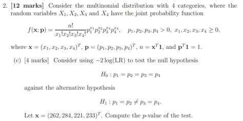 Solved Marks Consider The Multinomial Distribution Chegg