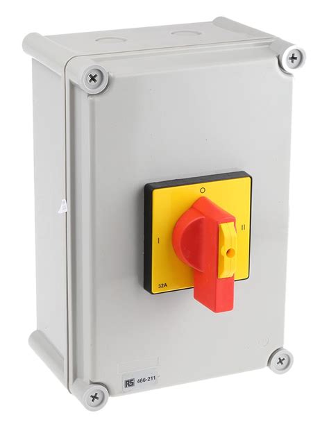 Rs Pro 4p Pole Din Rail Isolator Switch 32a Maximum Current 11kw