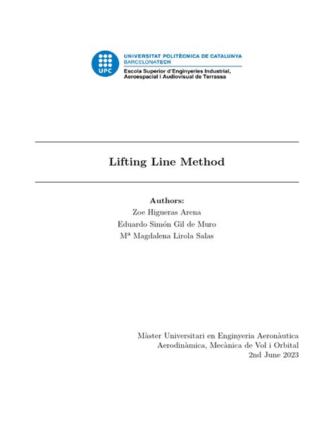 Lifting Line Aero Pdf Aerodynamics Lift Force