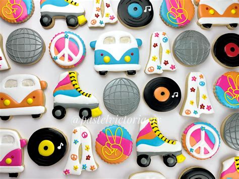 Custom Groovy Retro Cookies Disco Ball Cookie Assorted Sets Of 6 48