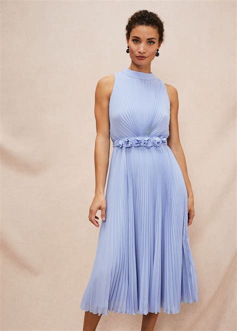 Simara Pleated Midi Dress Phase Eight Uk