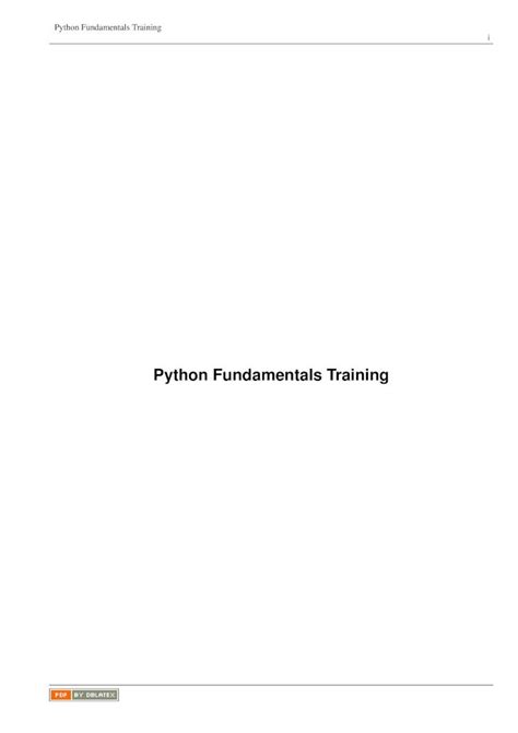 Pdf Python Fundamentals Training Dokumentips