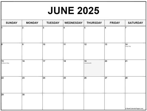 June 2025 Calendar Printable With Holidays Calendars 2025