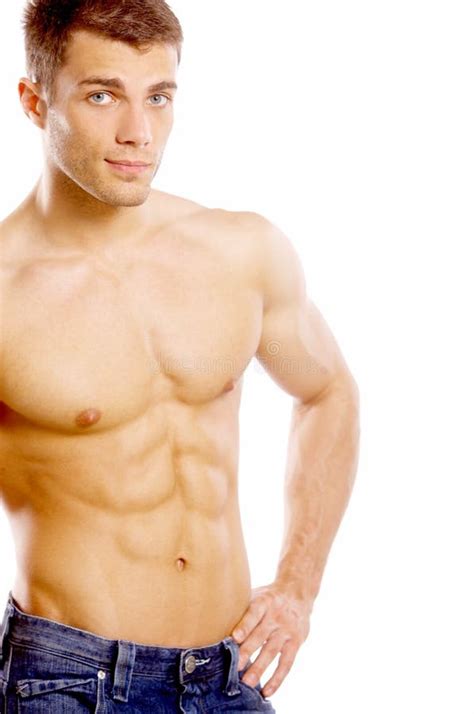 Handsome Shirtless Young Man Stock Image Image Of Isolated Pants 46022237