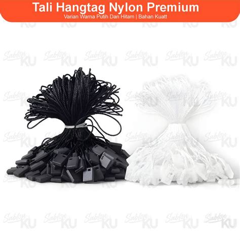 Jual [isi 10] Tali Hangtag Loop Pin Hang Tag Nylon Premium Label Baju