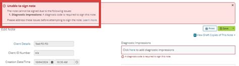 Prevent Staff From Submittingsigning Progress Note Without Diagnosis