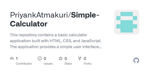 Github Priyankatmakurisimple Calculator This Repository Contains A Basic Calculator