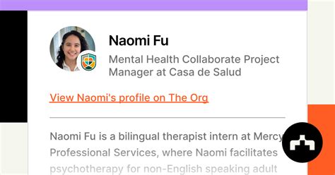 Naomi Fu Mental Health Collaborate Project Manager At Casa De Salud